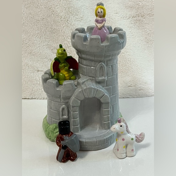 Toys | Ceramic Medieval Fantasy Castle Bank Figures Princess Knight ...